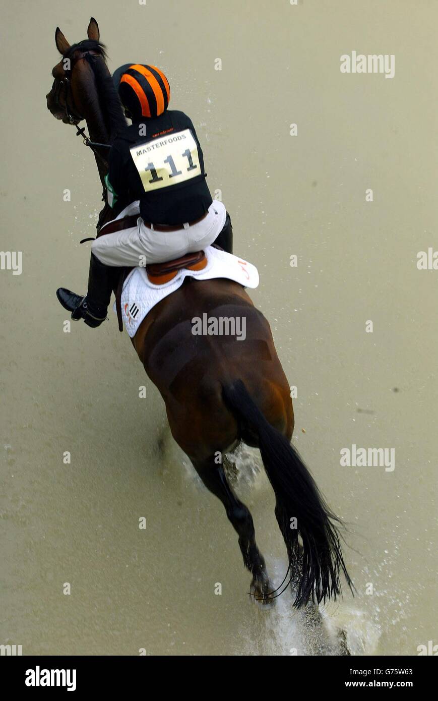 Blyth Tait on Rongotai at the Jetty Jump during the Burghley Horse ...