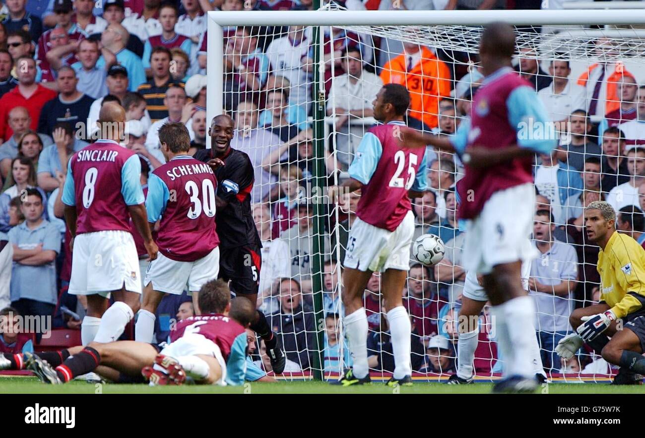 Charlton Athletic's Jon Fortune (obscured on floor) scores his team's ...