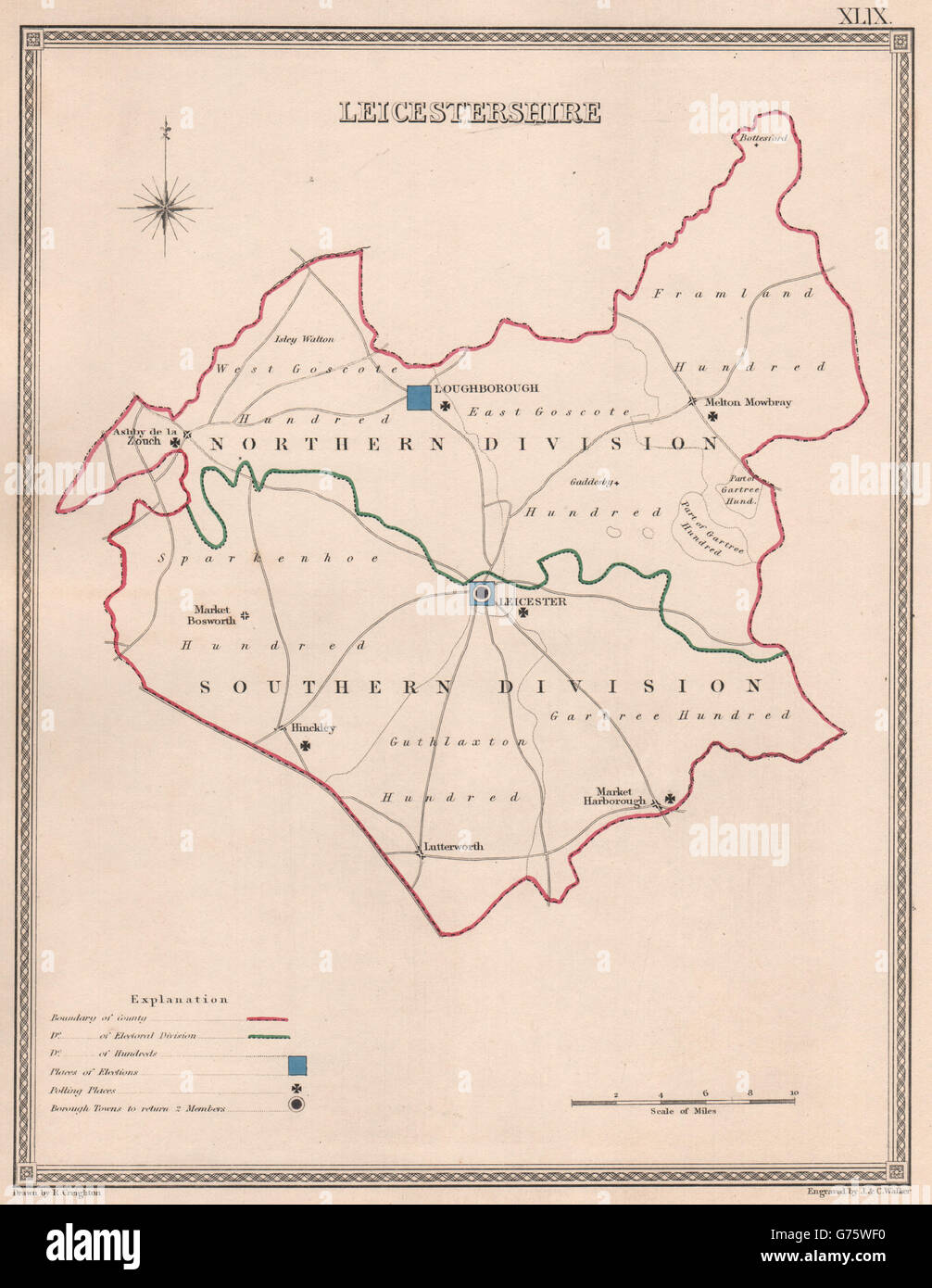 Leicestershire map hi-res stock photography and images - Alamy