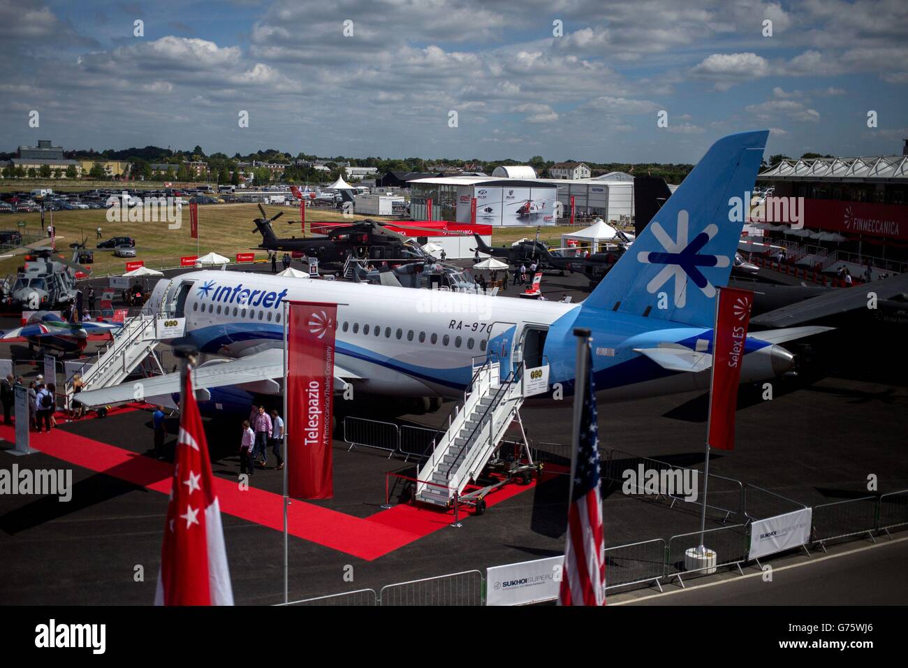 Visitors view the static displays at the farnborough international ...