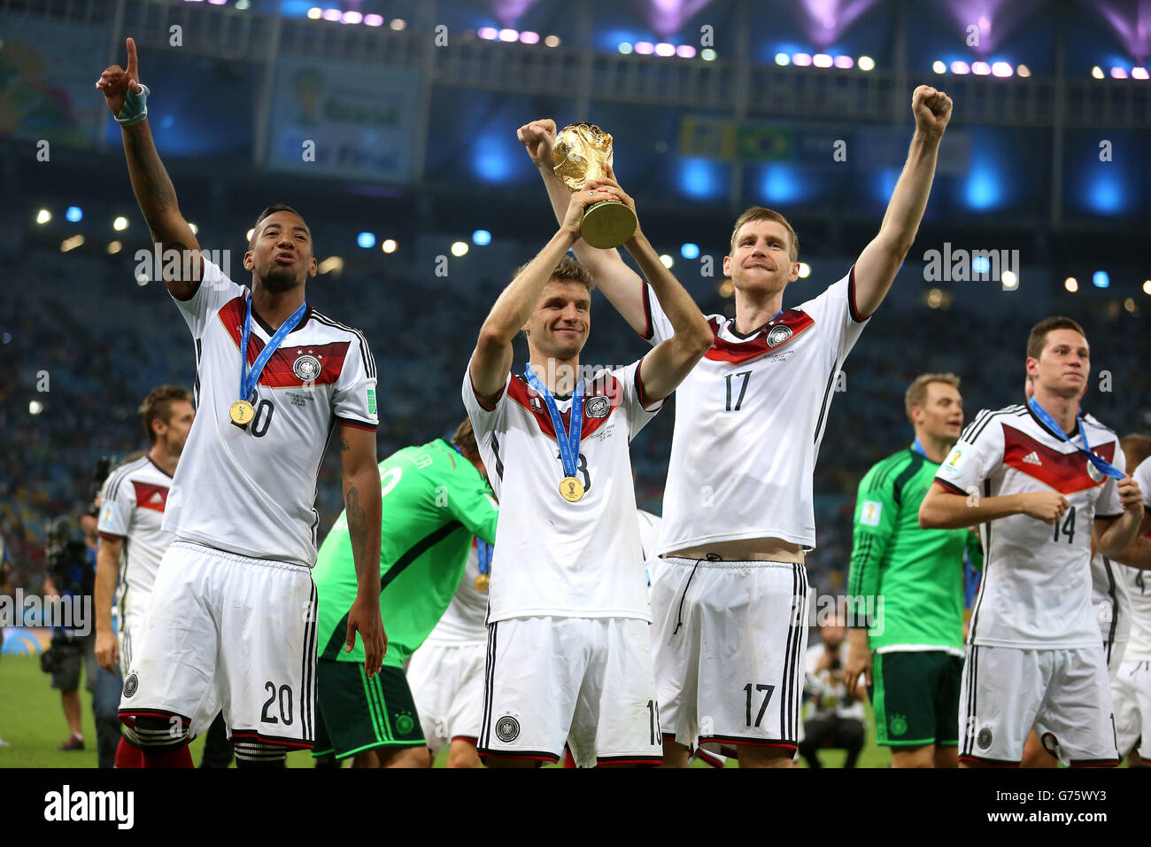 Germanys Thomas Muller Celebrates With The Fifa World Cup Trophy High ...