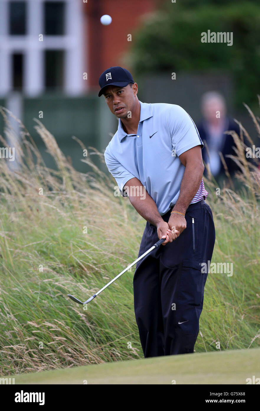 USA's Tiger Woods on the chipping green during practice day four of the ...