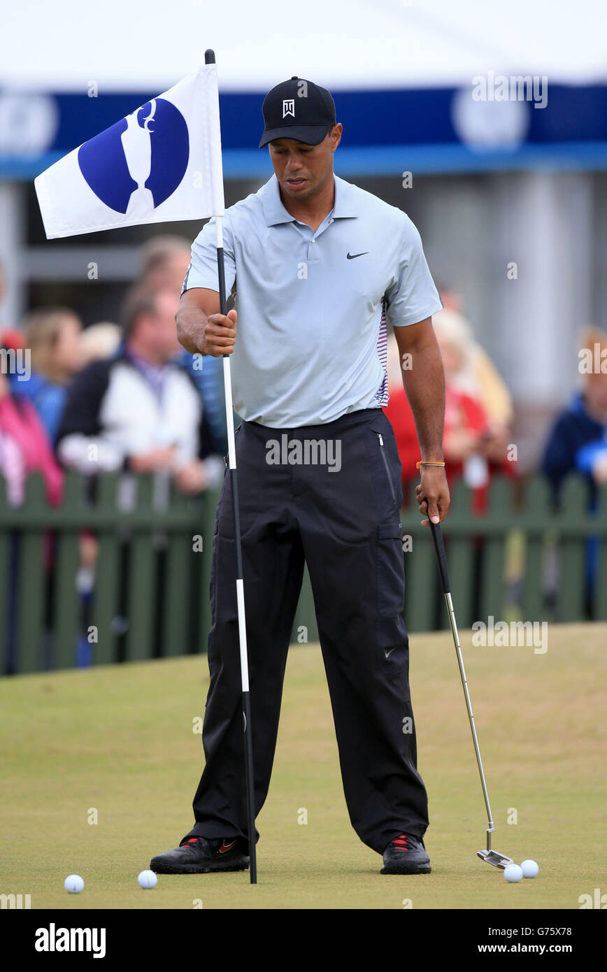 USA's Tiger Woods on the chipping green during practice day four of the ...