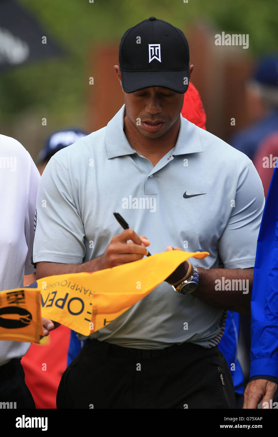 USA's Tiger Woods on the chipping green during practice day four of the ...