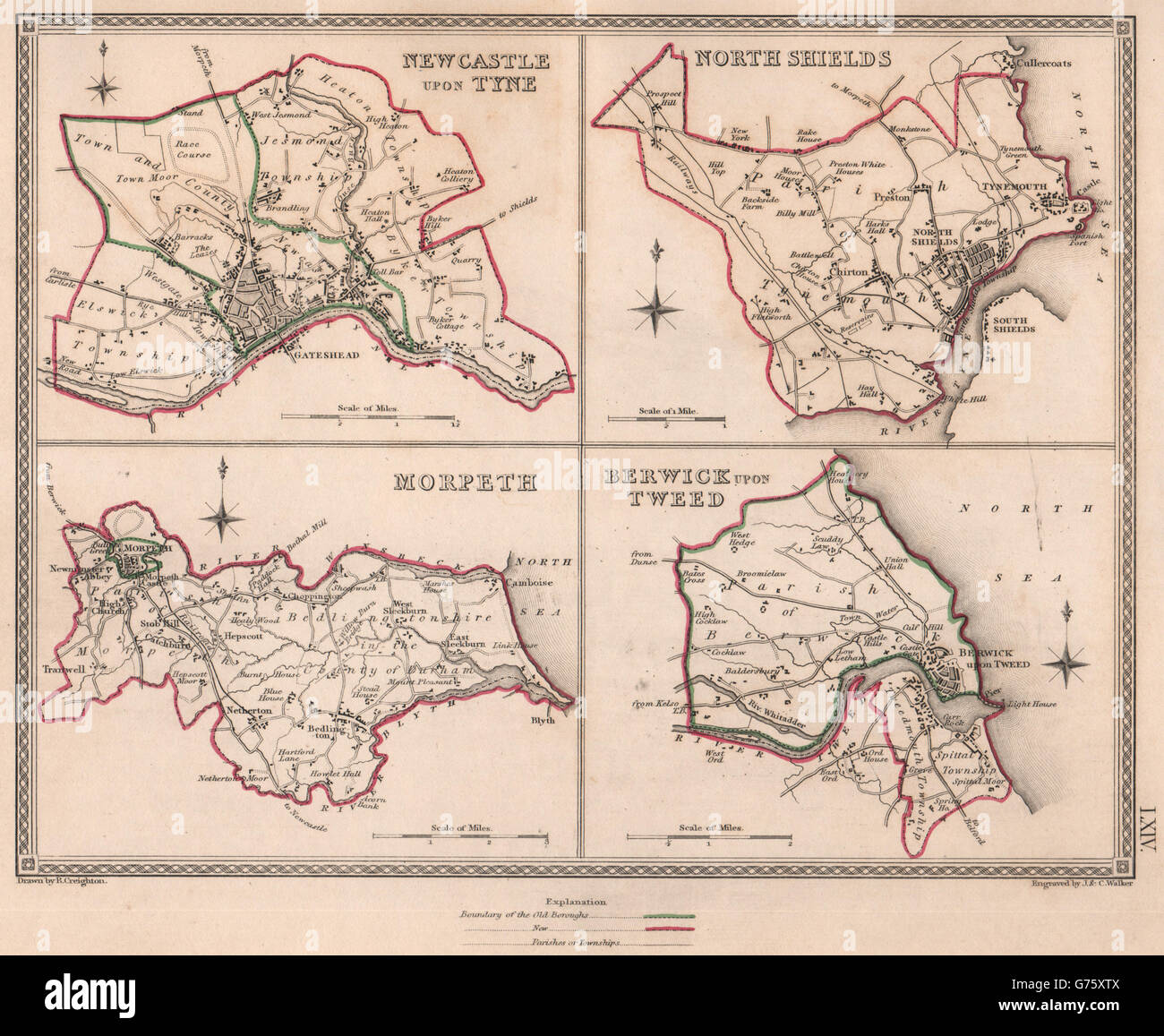 NORTHUMBERLAND TOWNS.Newcastle-upon-Tyne North Shields Morpeth Berwick ...