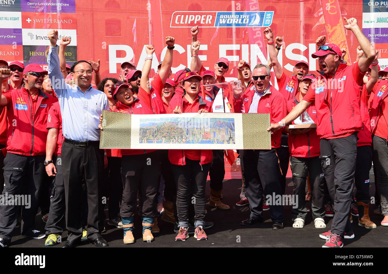 The PSP Logistics trophy presentation during the Round the World Race ...