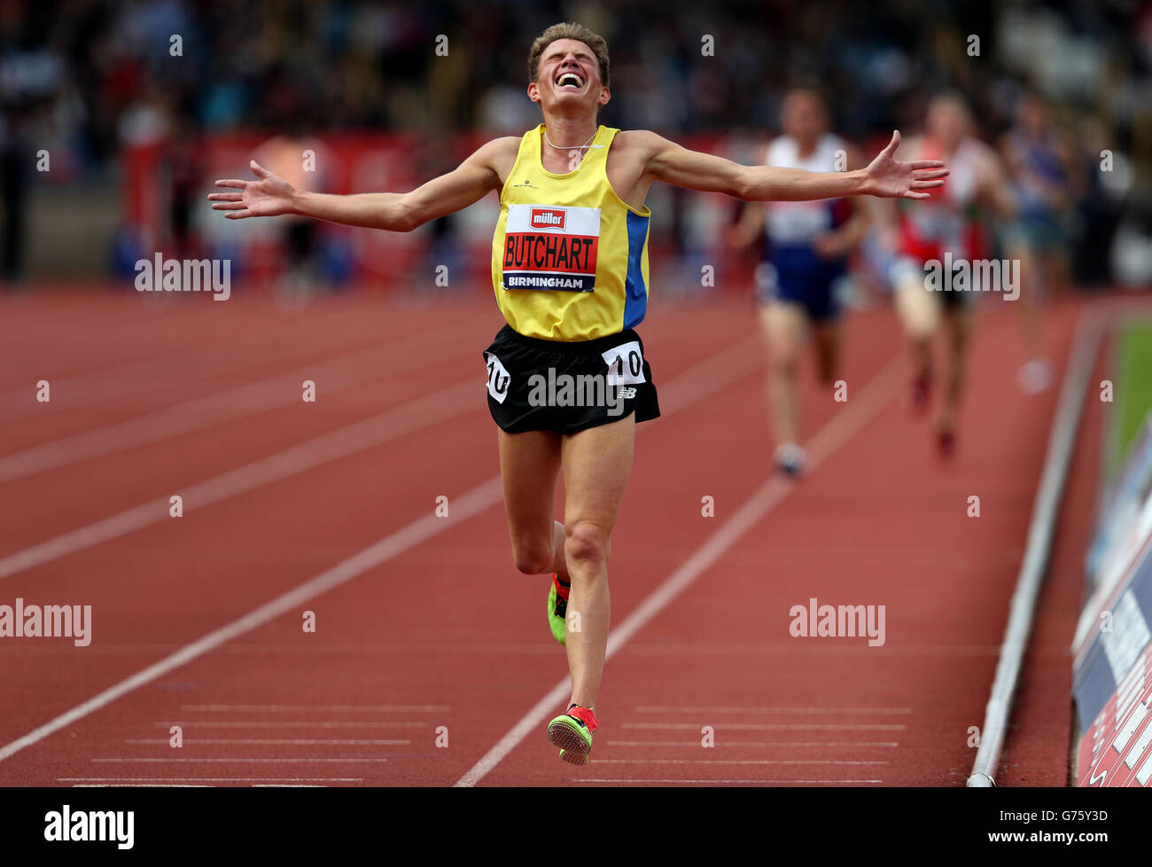 Andrew Butchart wins the 5000m during day one of the British ...