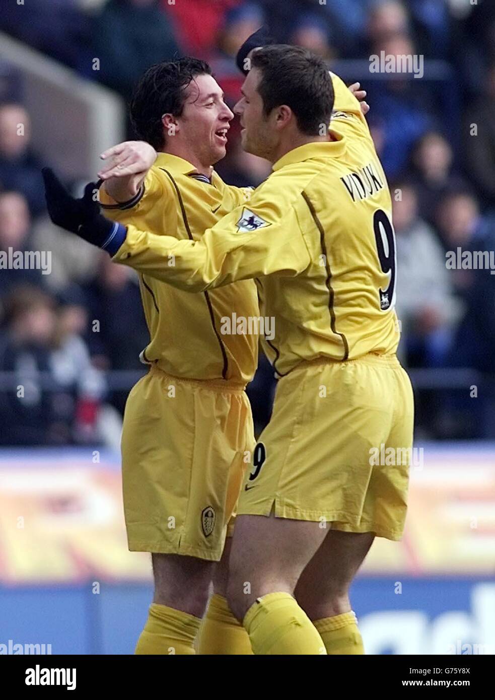 Leeds United's Robbie Fowler celebrates his second goal against Bolton ...
