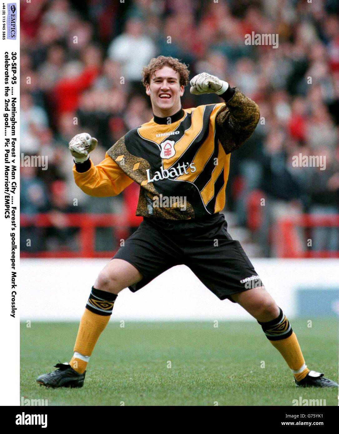 30-SEP-95, Nottingham Forest v Manchester City, Forest's goalkeeper ...