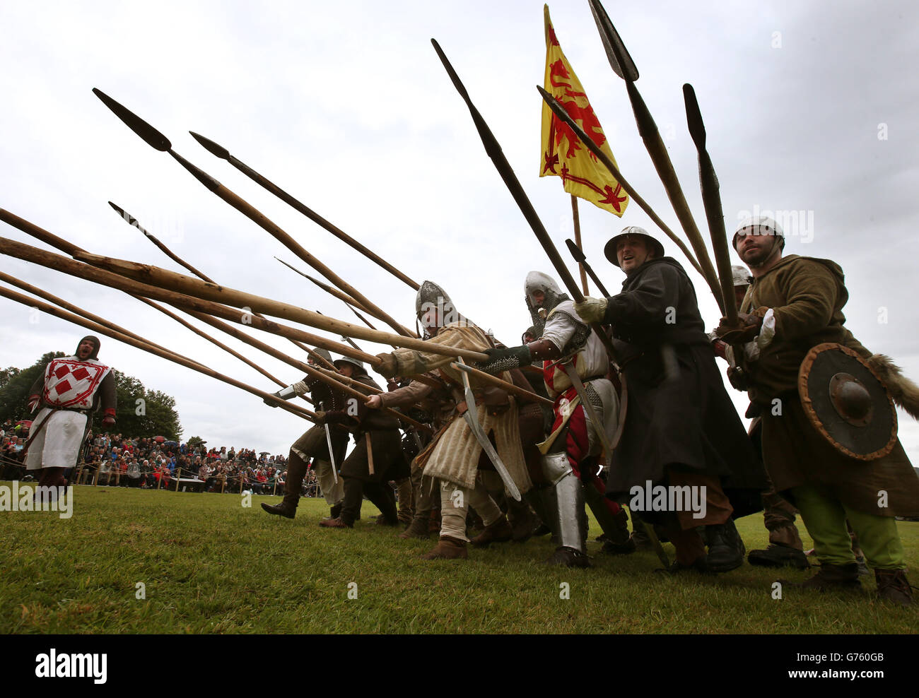 A scene from the Battle of Bannockburn performance being held at ...