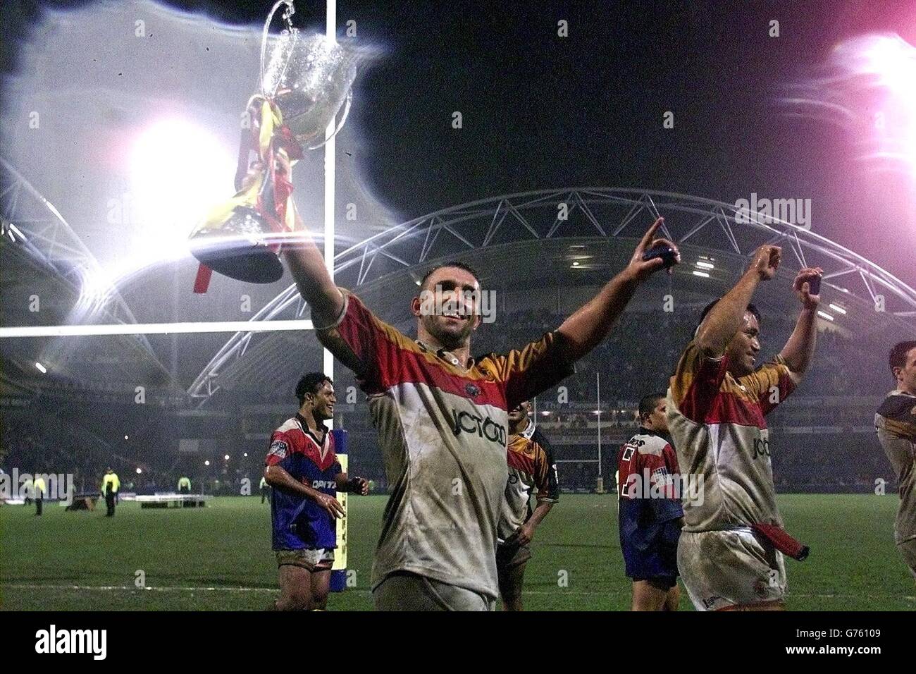 Sport rugby league winners trophies celebrating scott naylor hi-res ...