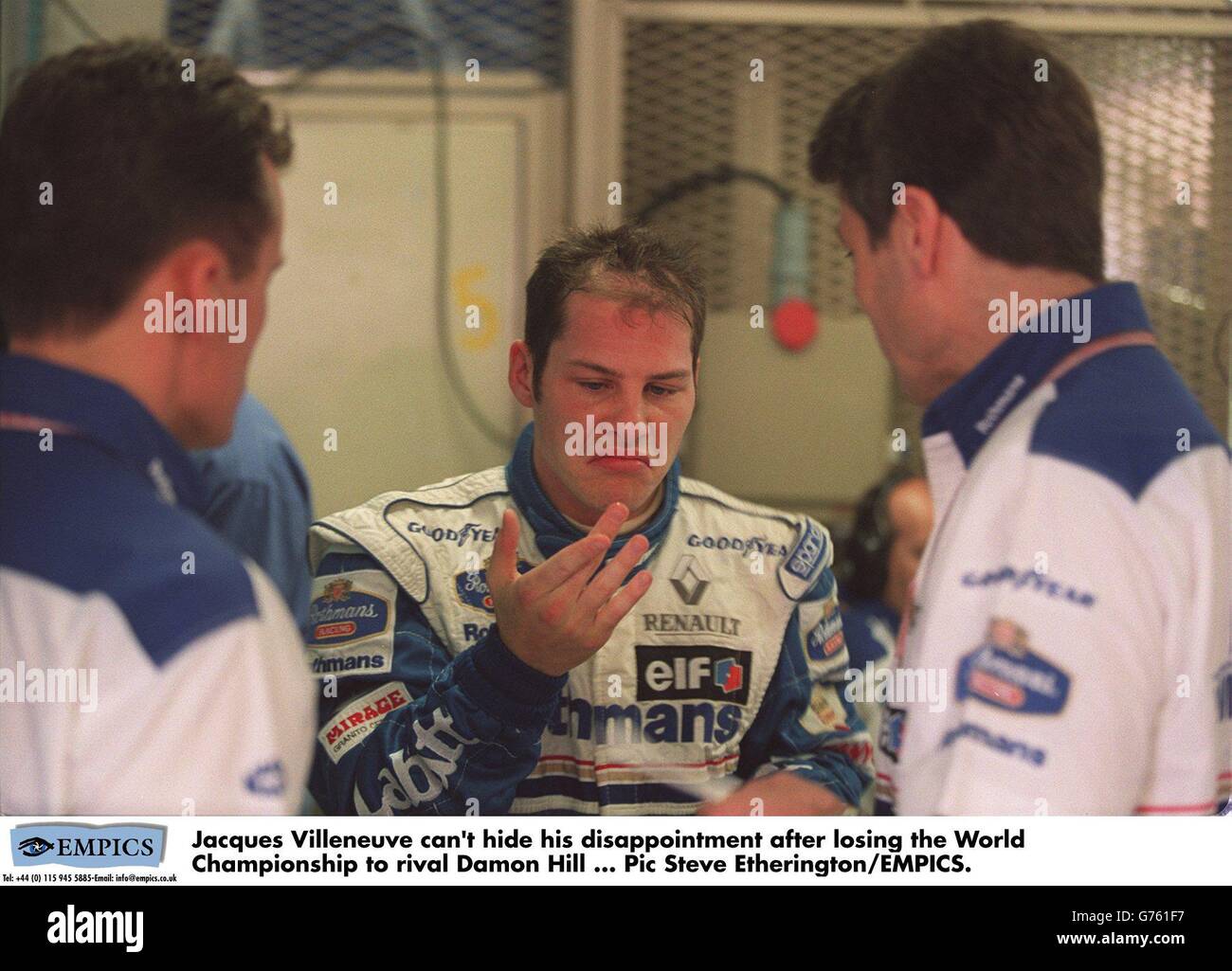Jacques Villeneuve can't hide his disappointment after losing the World ...
