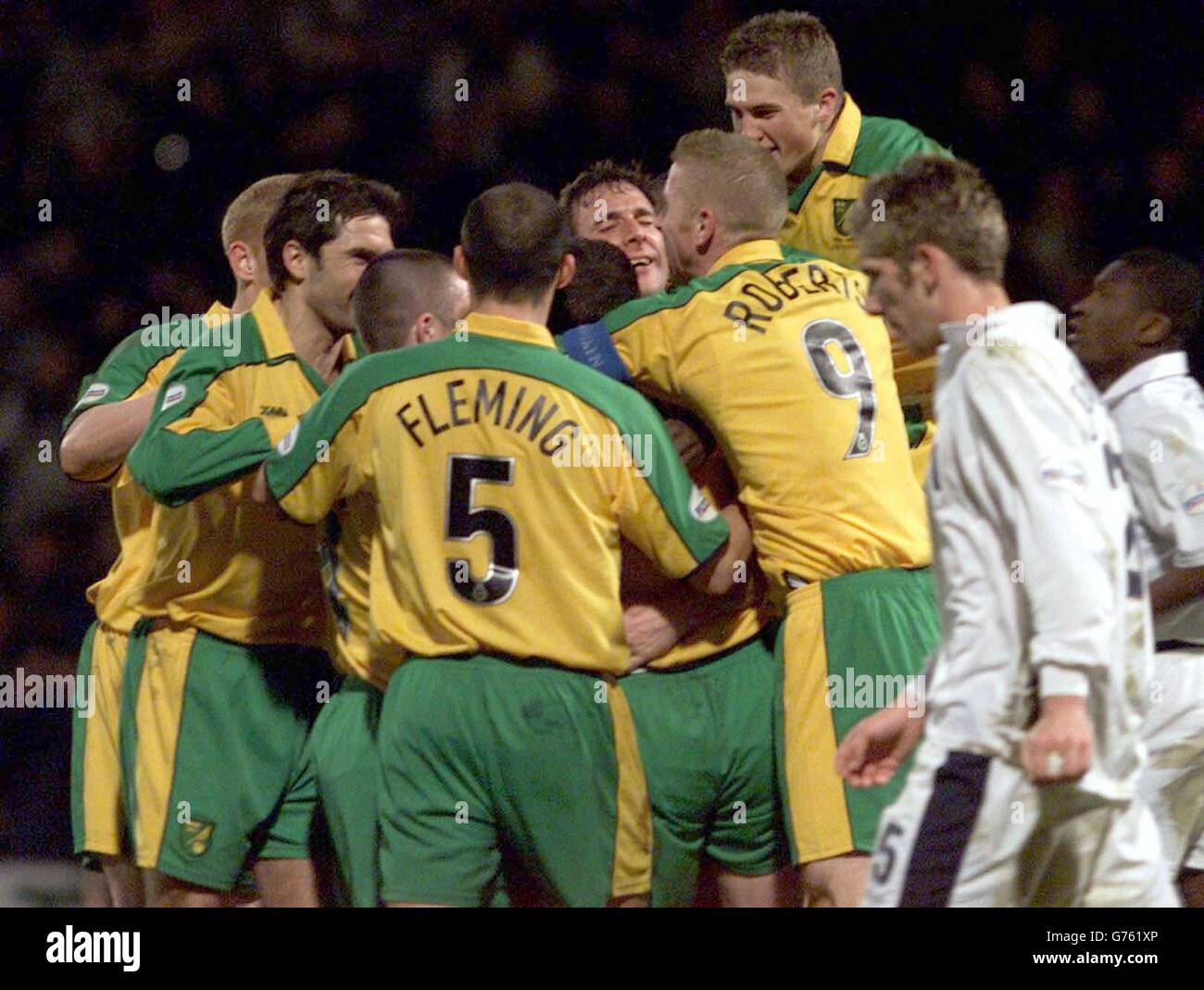 Norwich Players celebrate after Phil Mulryne scored his sides 3rd goal ...
