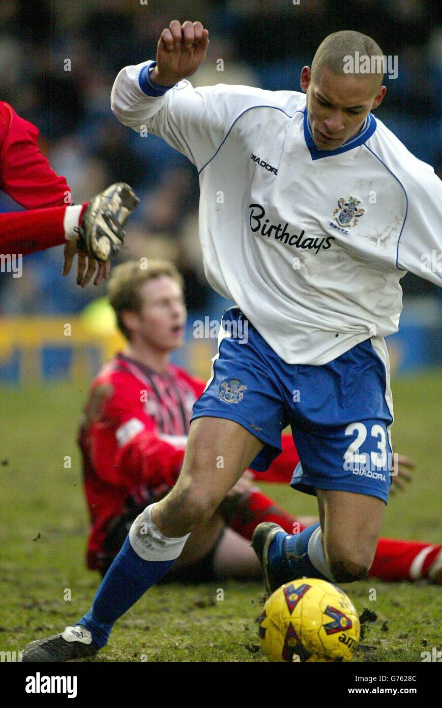 Bury's Jason Jarrett leaving the Bournemouth defence in his wake during ...