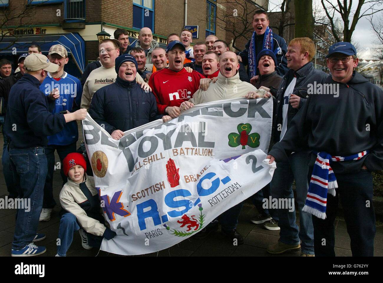 Glasgow Rangers fans in Rotterdam Stock Photo - Alamy