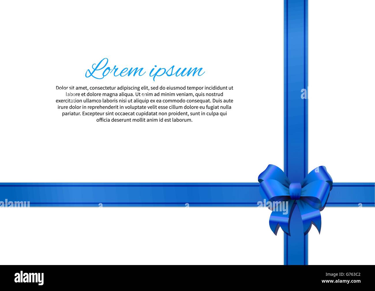 White post card with blue bow and ribbon Stock Vector Image & Art - Alamy