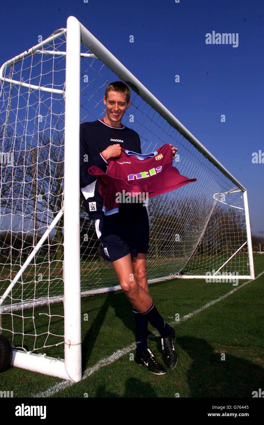 Aston Villa's latest signing Peter Crouch at the club's Bodymoor Heath ...