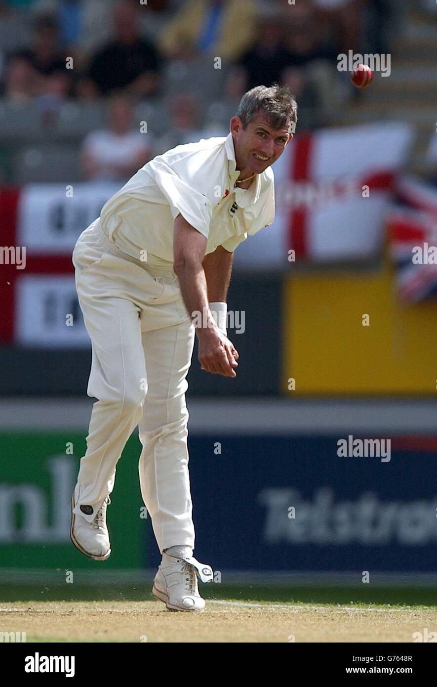 England's Andrew Caddick in action after taking his 200th test wicket ...
