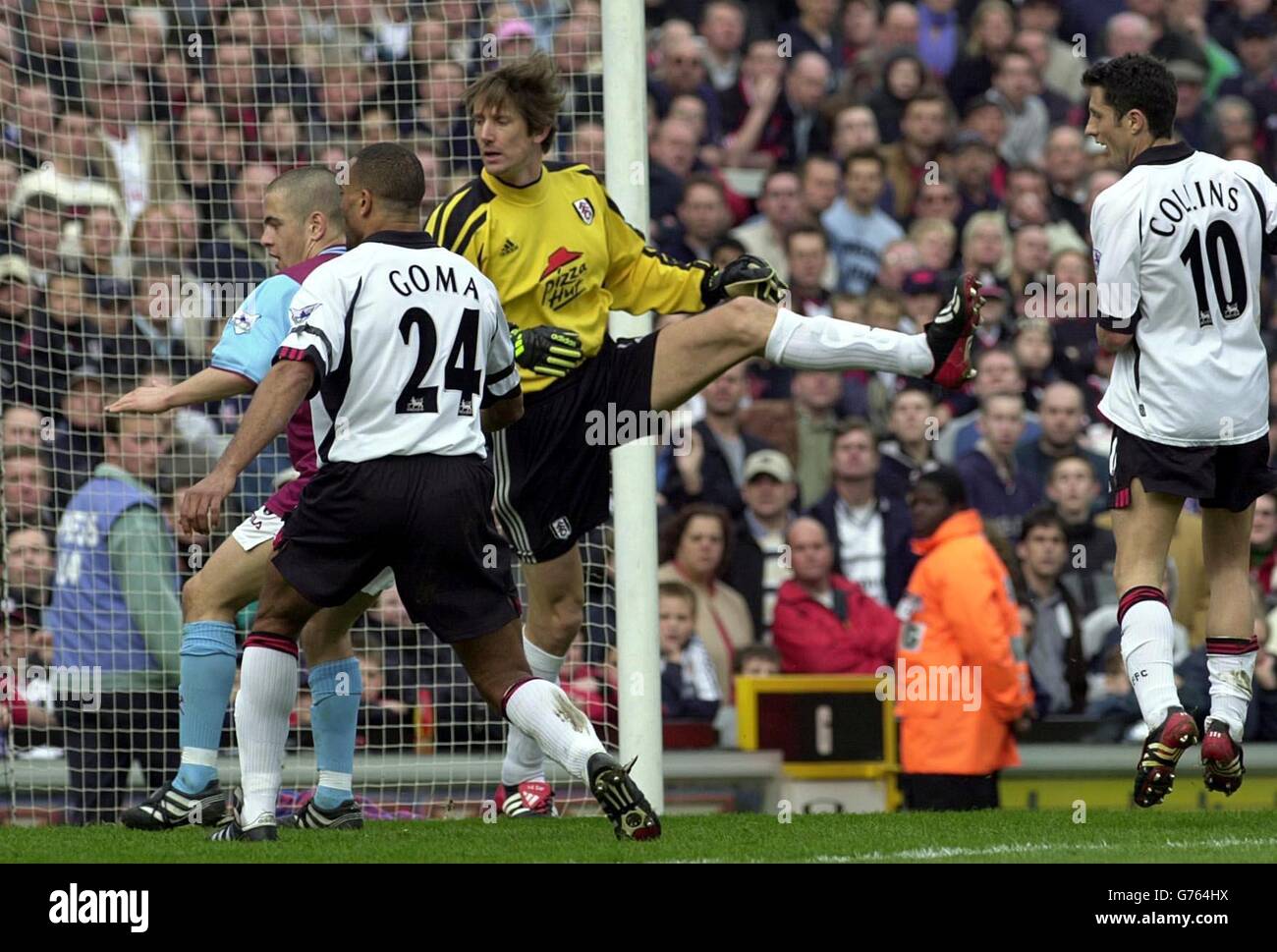 West Ham United's Joe Cole watches as Fulham goalkeeper Edwin van der ...