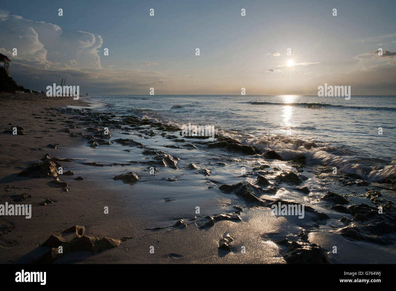 Sun setting over the beach in Varadero, Cuba Stock Photo - Alamy