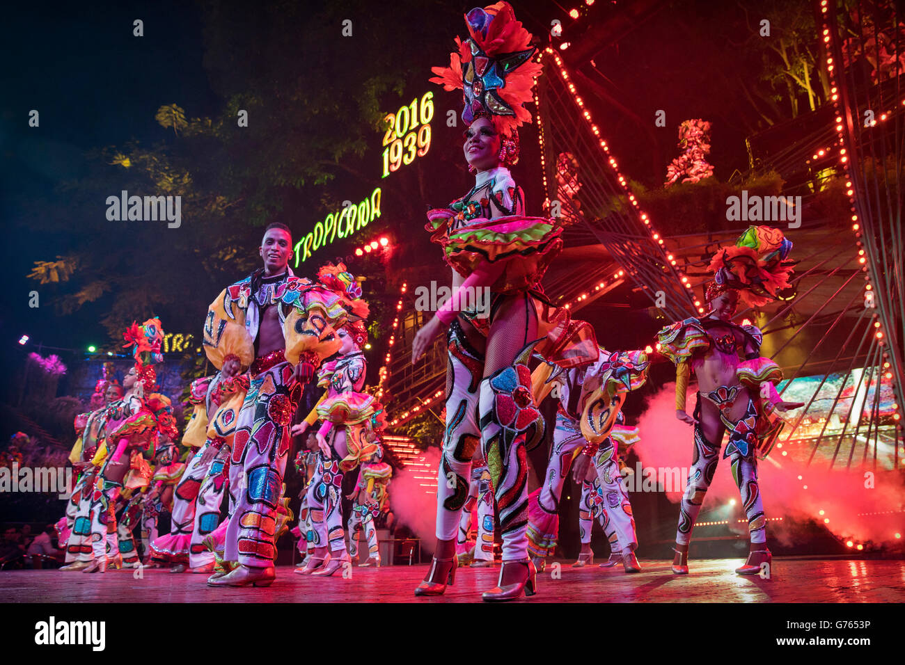 Dancers performing in The Tropicana show in Havana, Cuba Stock Photo ...