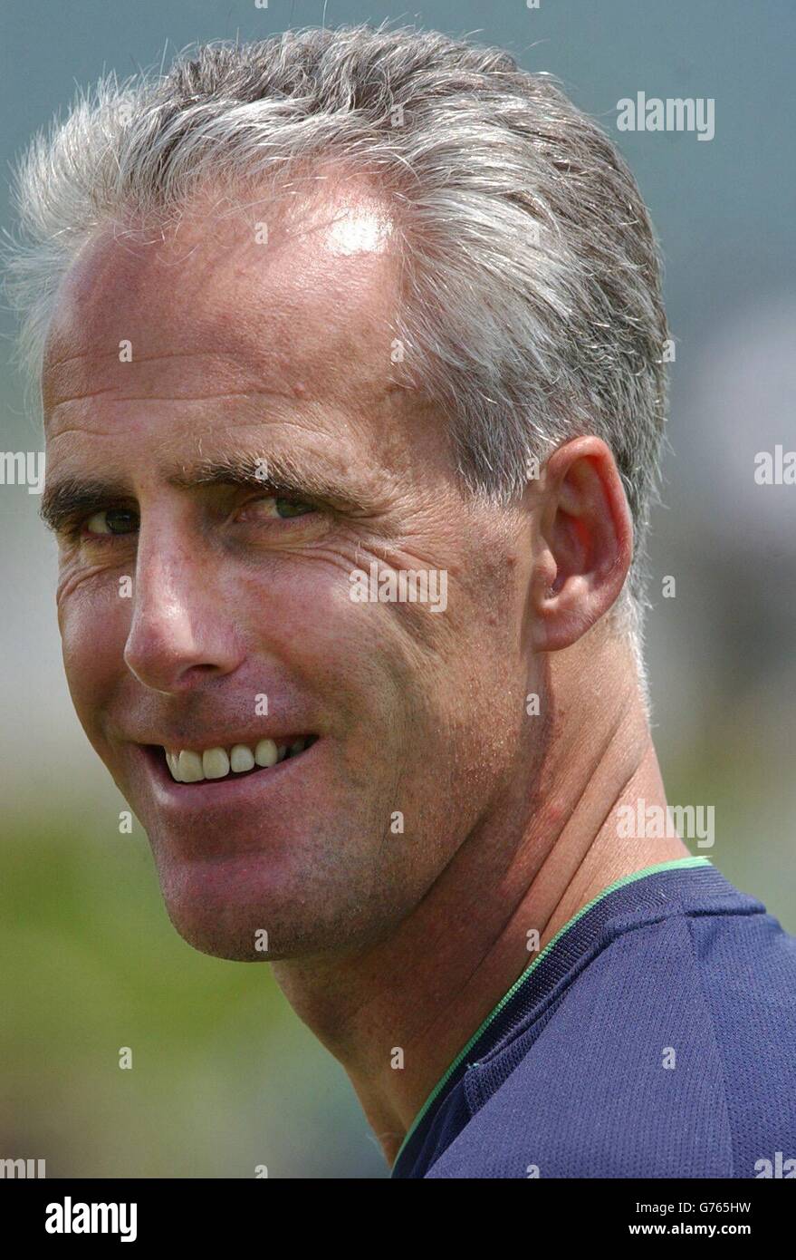 Manager Mick McCarthy smiles as the Irish squad for the World Cup ...
