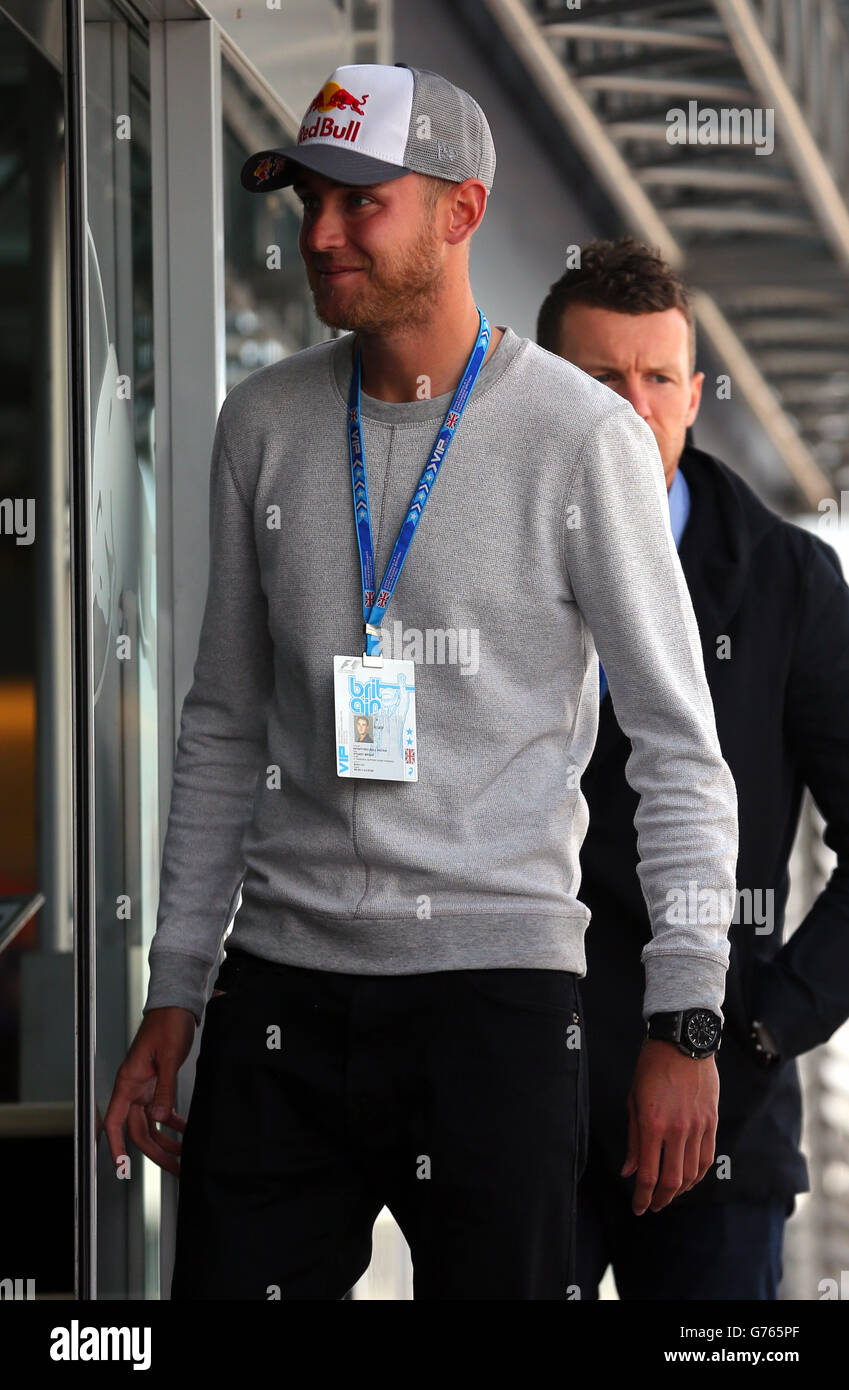 Stuart Broad during the 2014 British Grand Prix at Silverstone Circuit ...