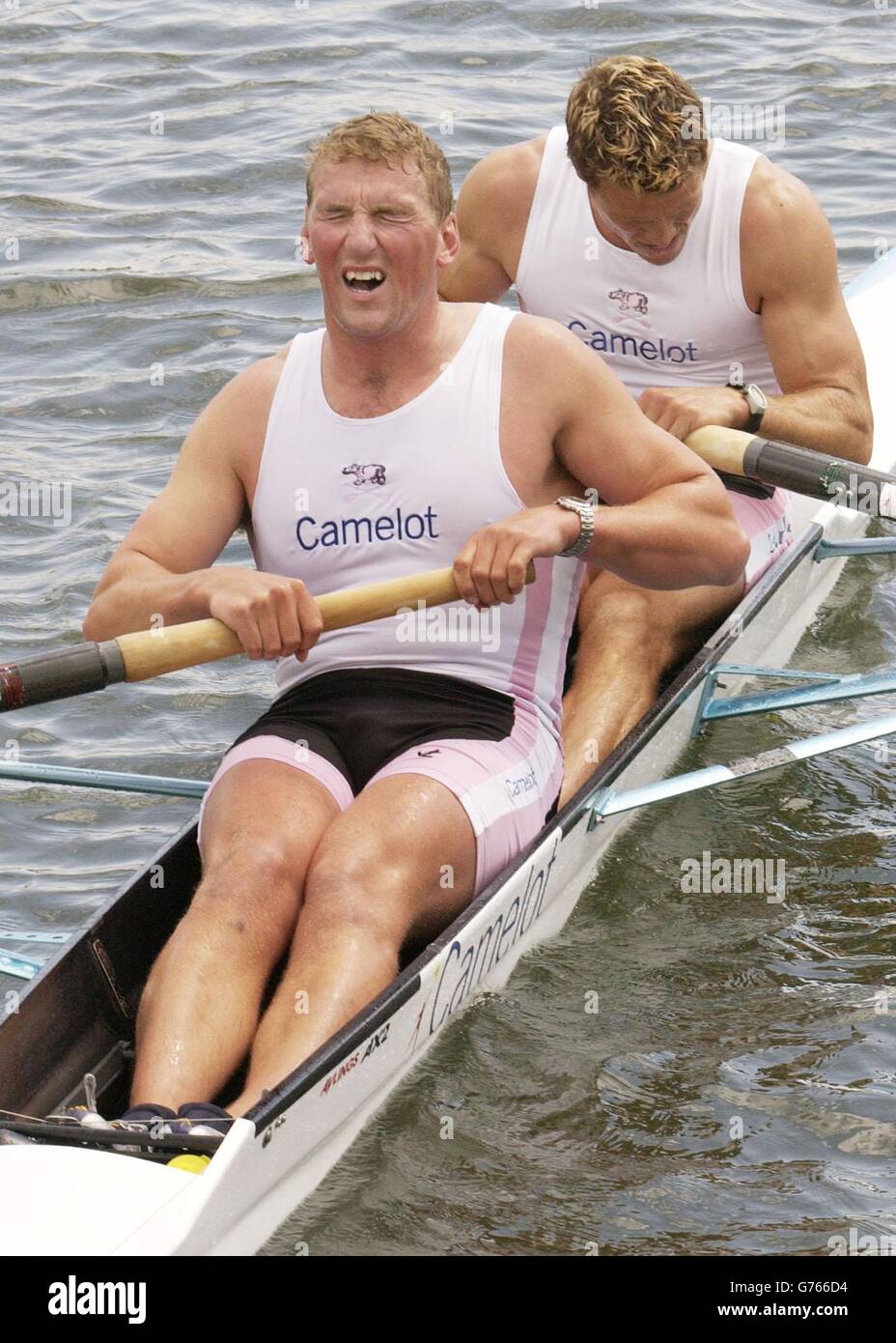 British Olympic gold medallists Matthew Pinsent (front, stroke) and ...