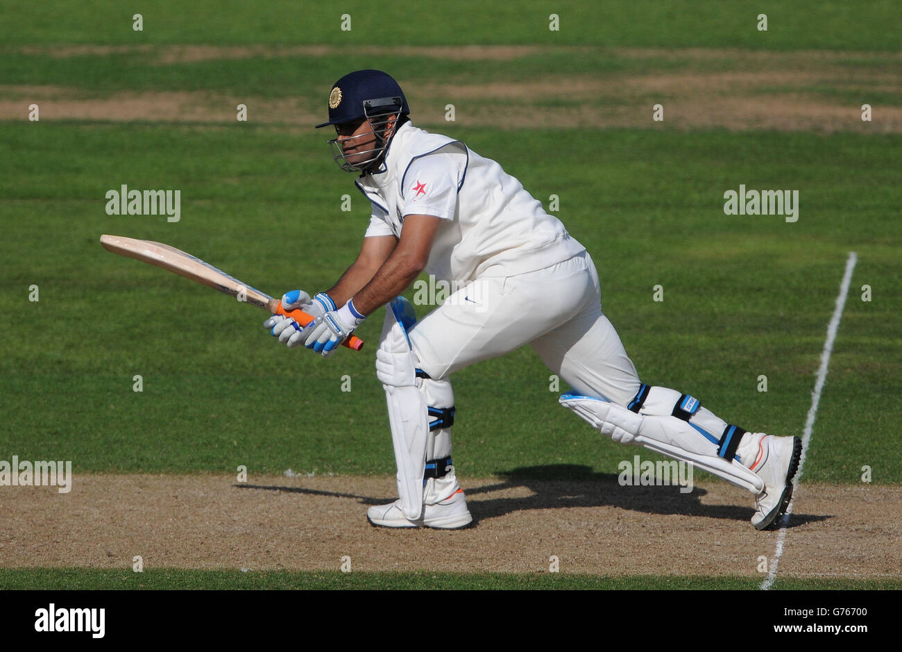 India's MS Dhoni in batting action against England during day one of ...