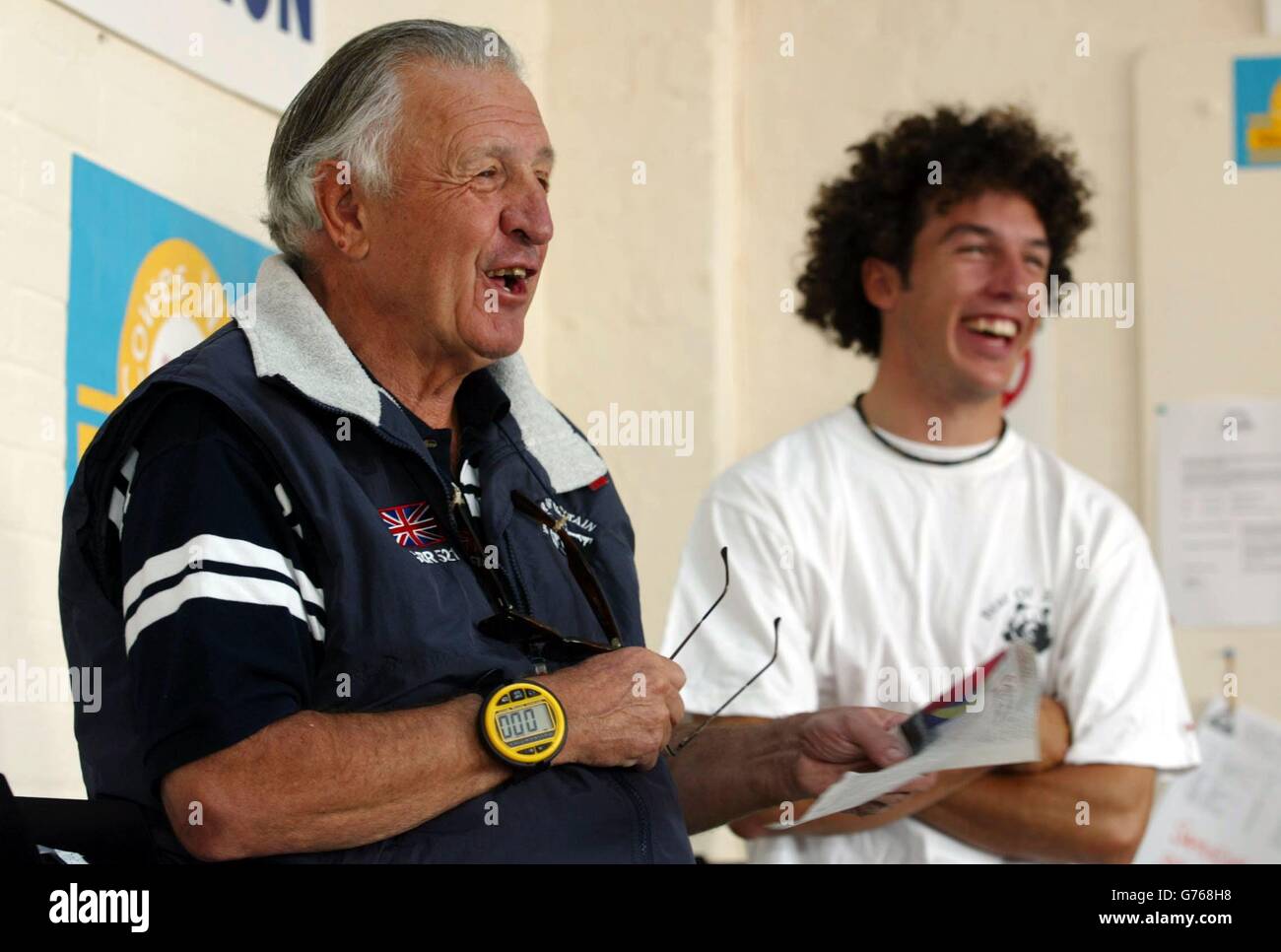 Veteran sailor Kit Hobday (left) and his skipper Mark "CJ" Campbell ...