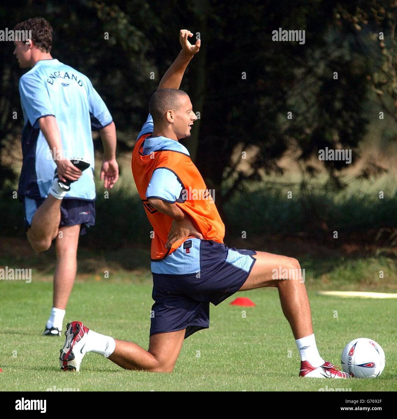 Leeds and England's Rio Ferdinand during training session at Bodymoor ...