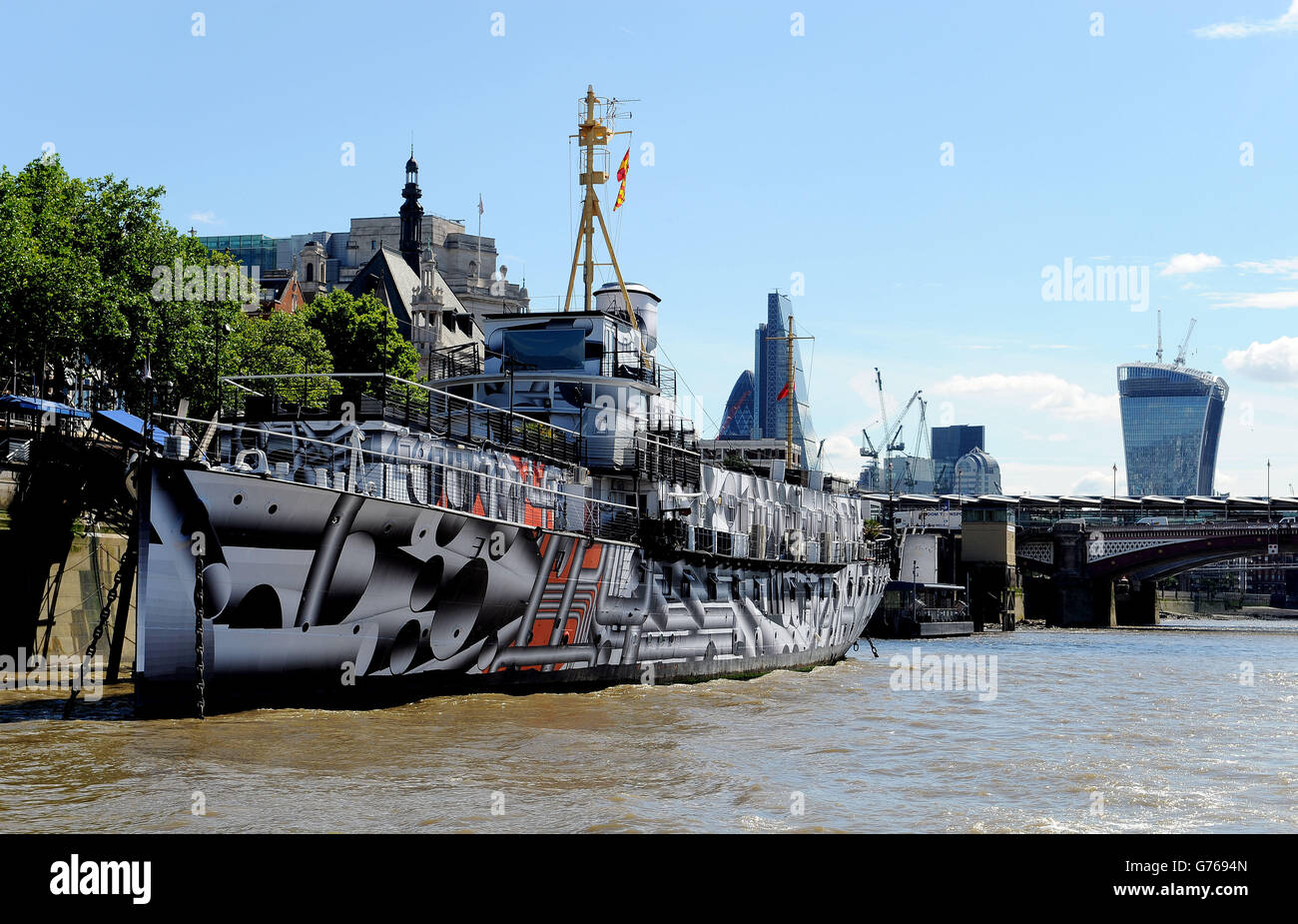 The WWI warship HMS President (1918) which has become a public art work ...