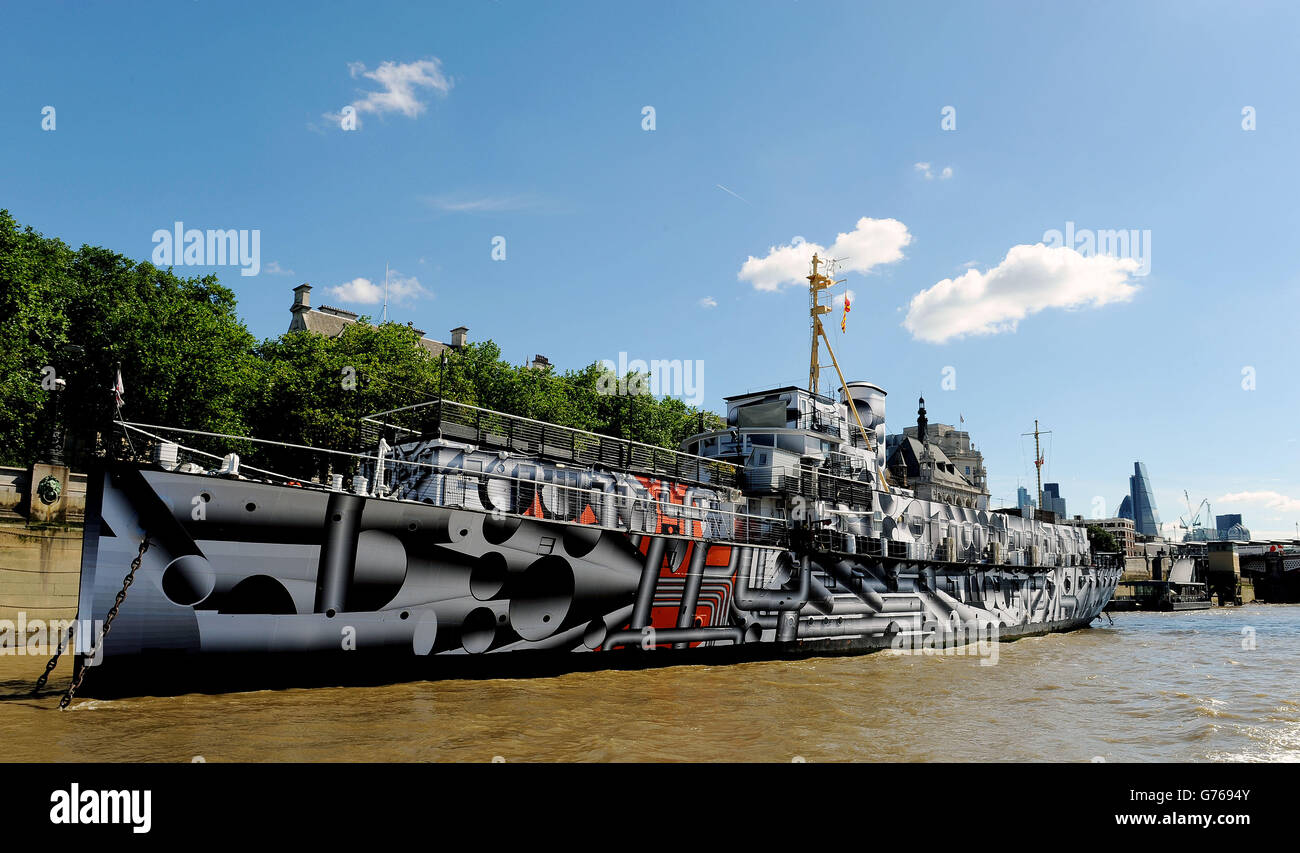 The WWI warship HMS President (1918) which has become a public art work ...