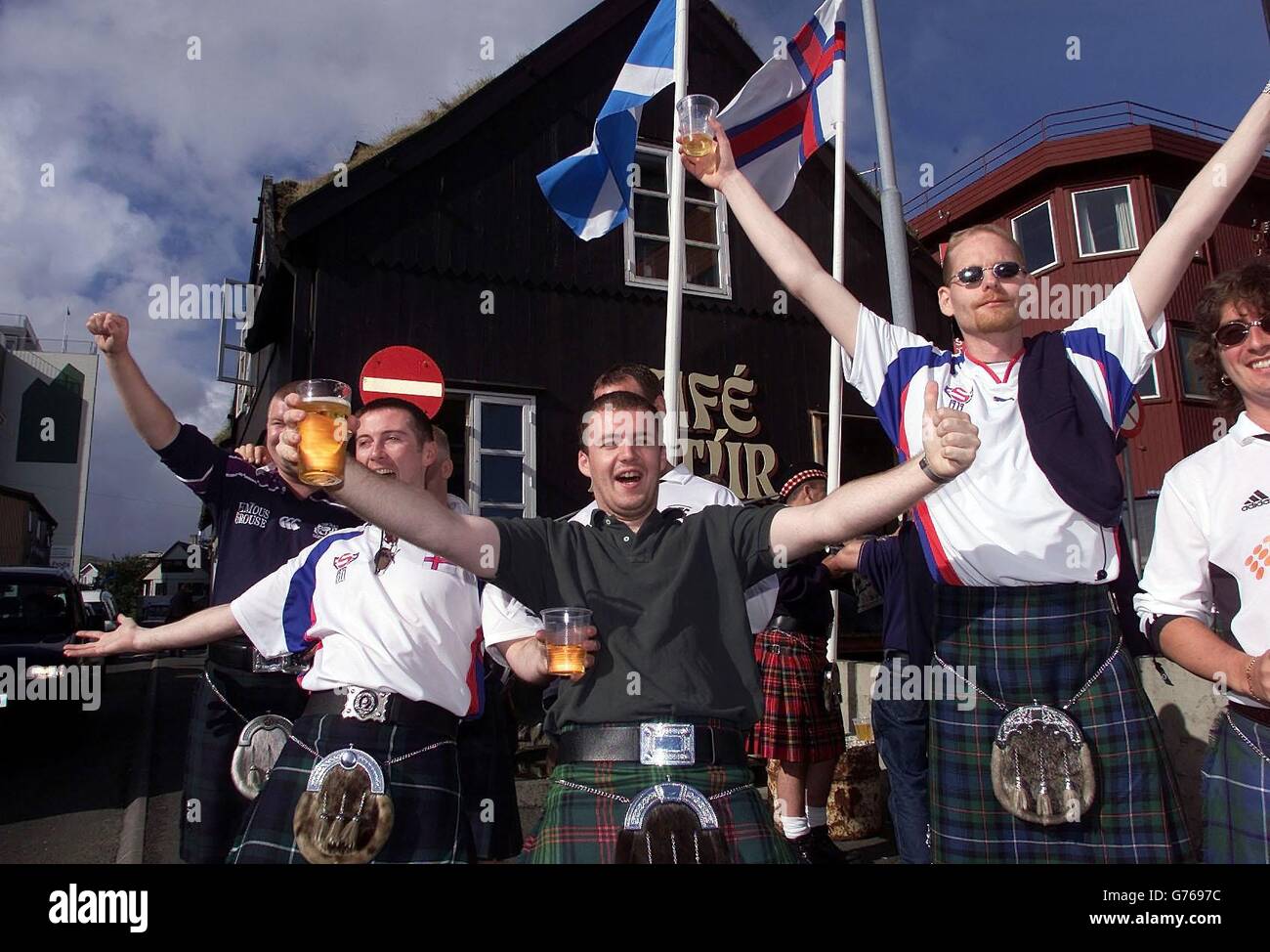 Scotland fans in good humour Stock Photo - Alamy