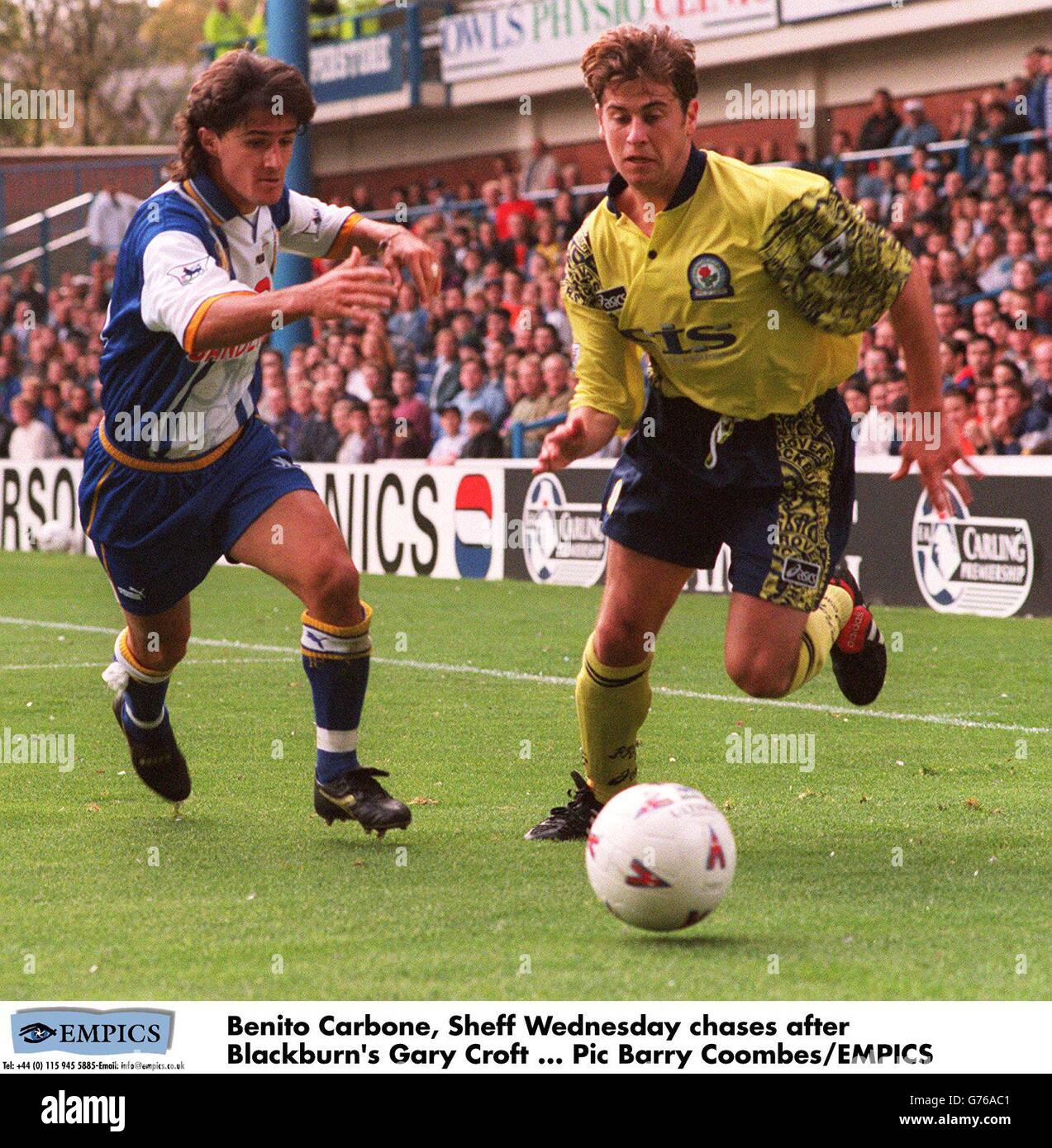 Sheff wednesday chases after blackburns gary croft hi-res stock ...