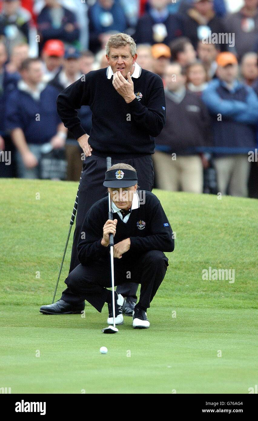 Golf crouching thinking rydergal colin montgomerie bernhard langer hi ...