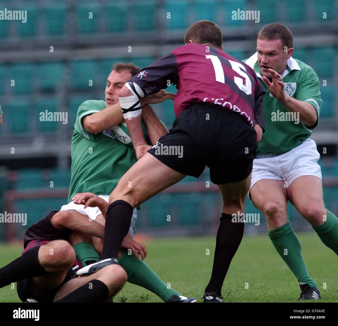 Irelands girvan dempsey is taken down against georgia hi-res stock ...