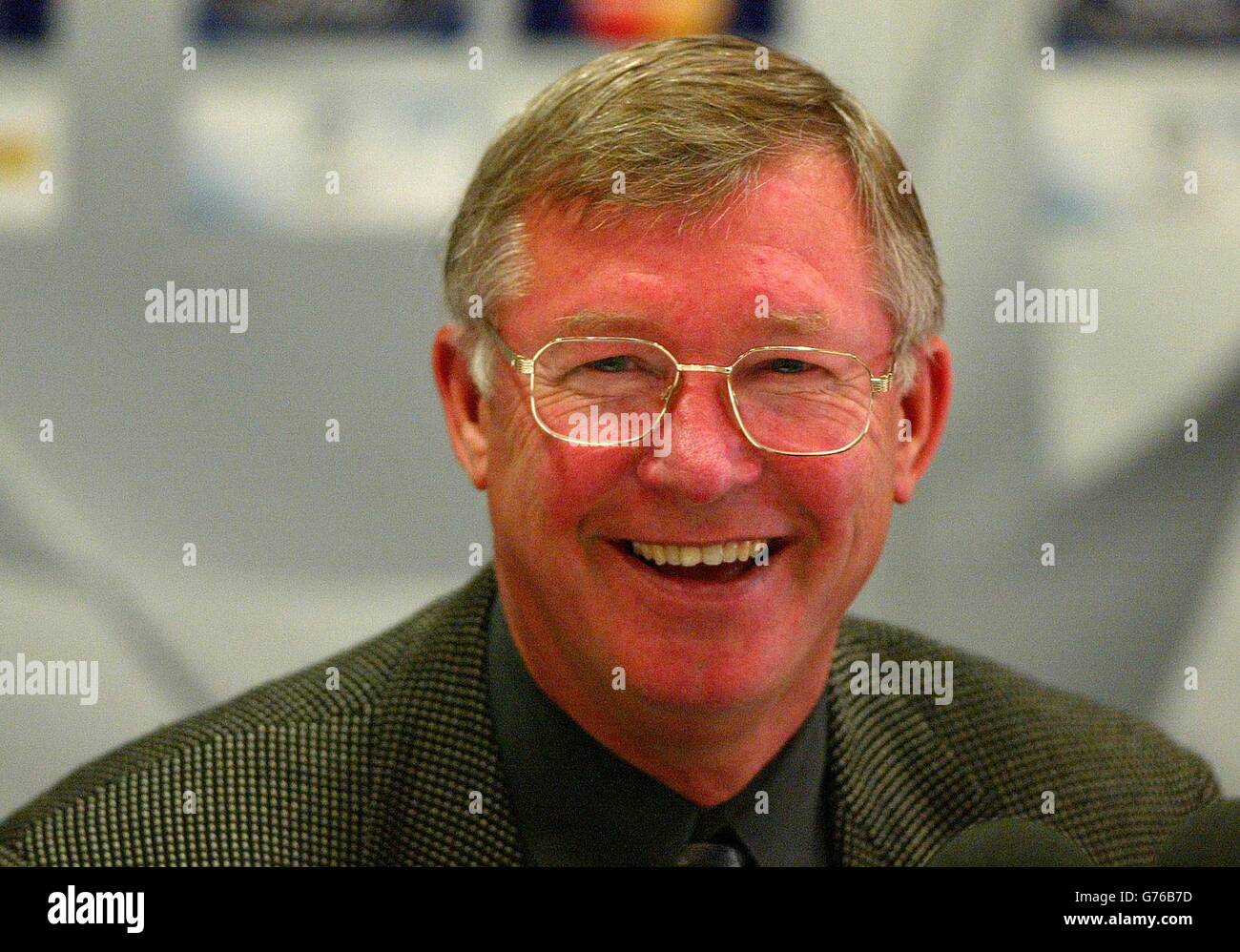 Alex Ferguson previews Olympiakos clash Stock Photo - Alamy