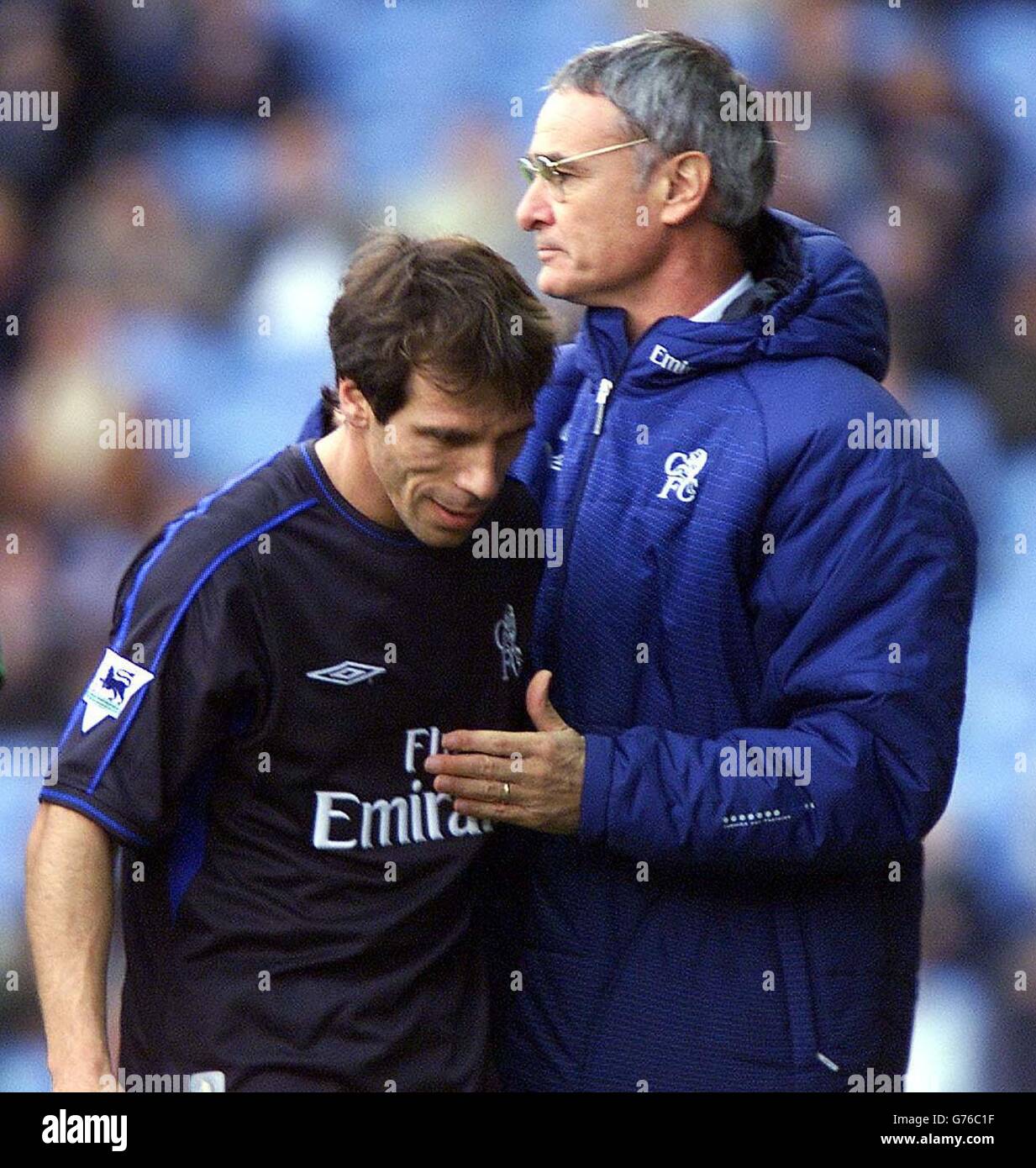 Sport football action claudio ranieri gianfranco zola hi-res stock ...