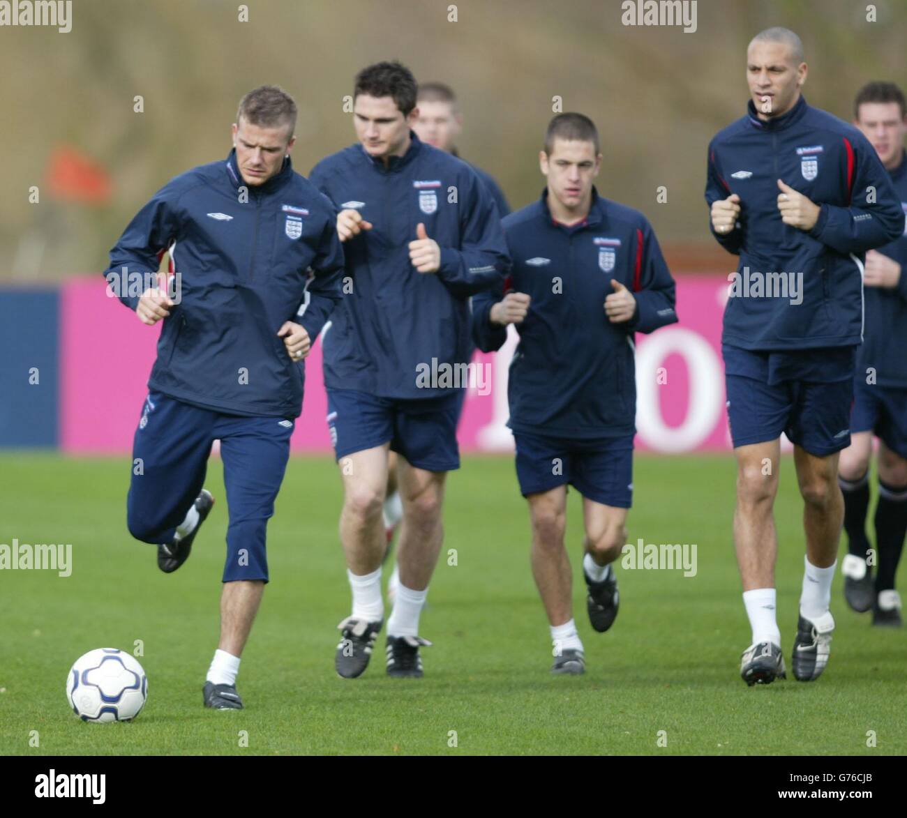 The England football squad train at Bisham Abbey before leaving for ...