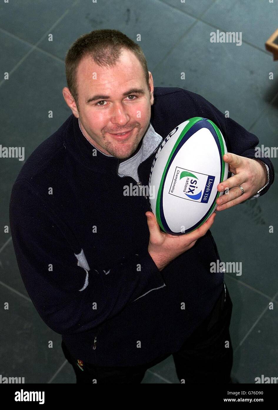 Wales rugby captain Scott Quinnell at Sophia Gardens in Cardiff ...