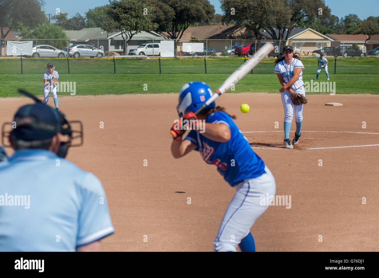 Batter view of pitcher trying to be deceptive Stock Photo - Alamy