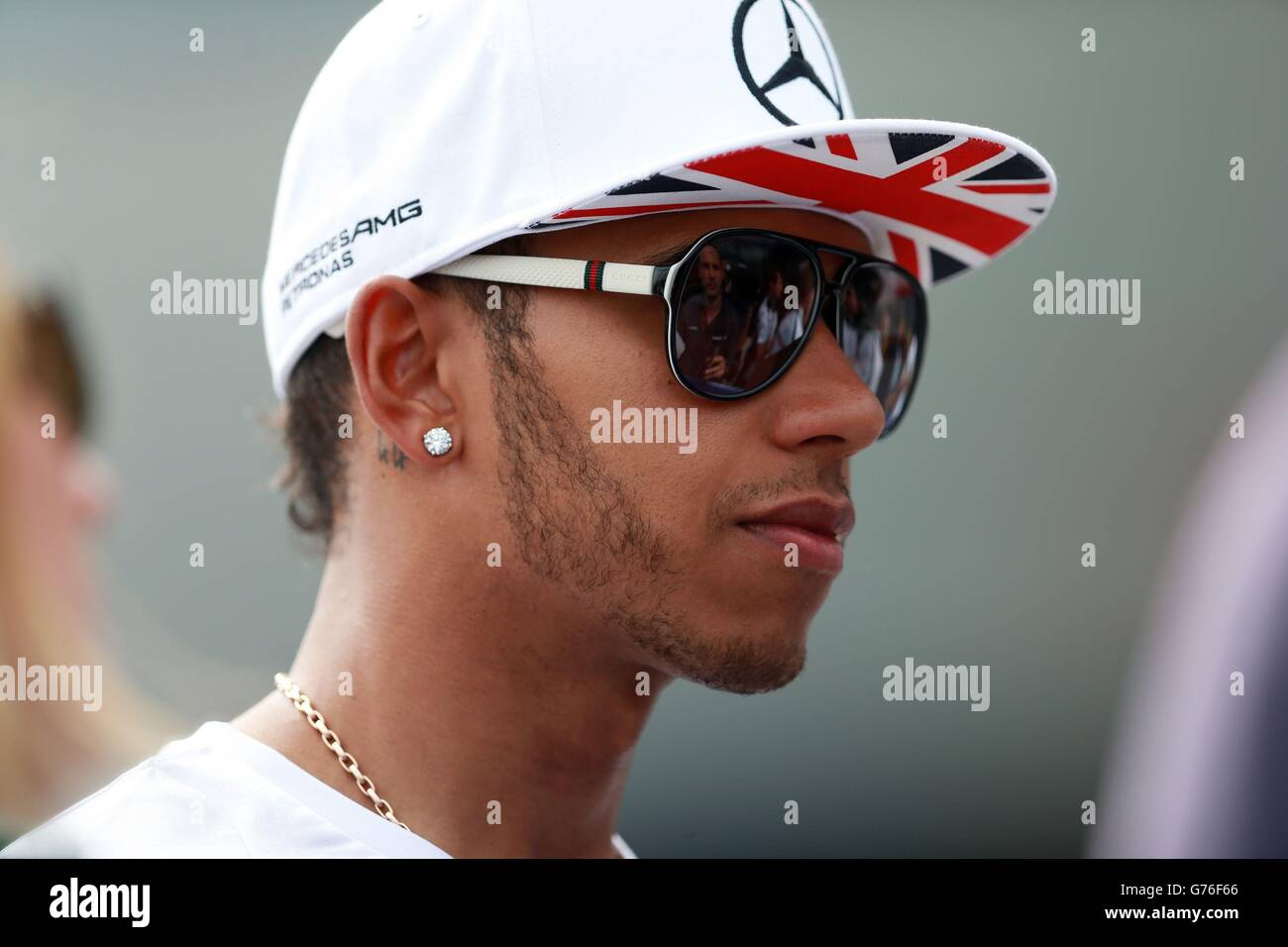 Mercedes' Lewis Hamilton during the paddock day at Silverstone Circuit ...