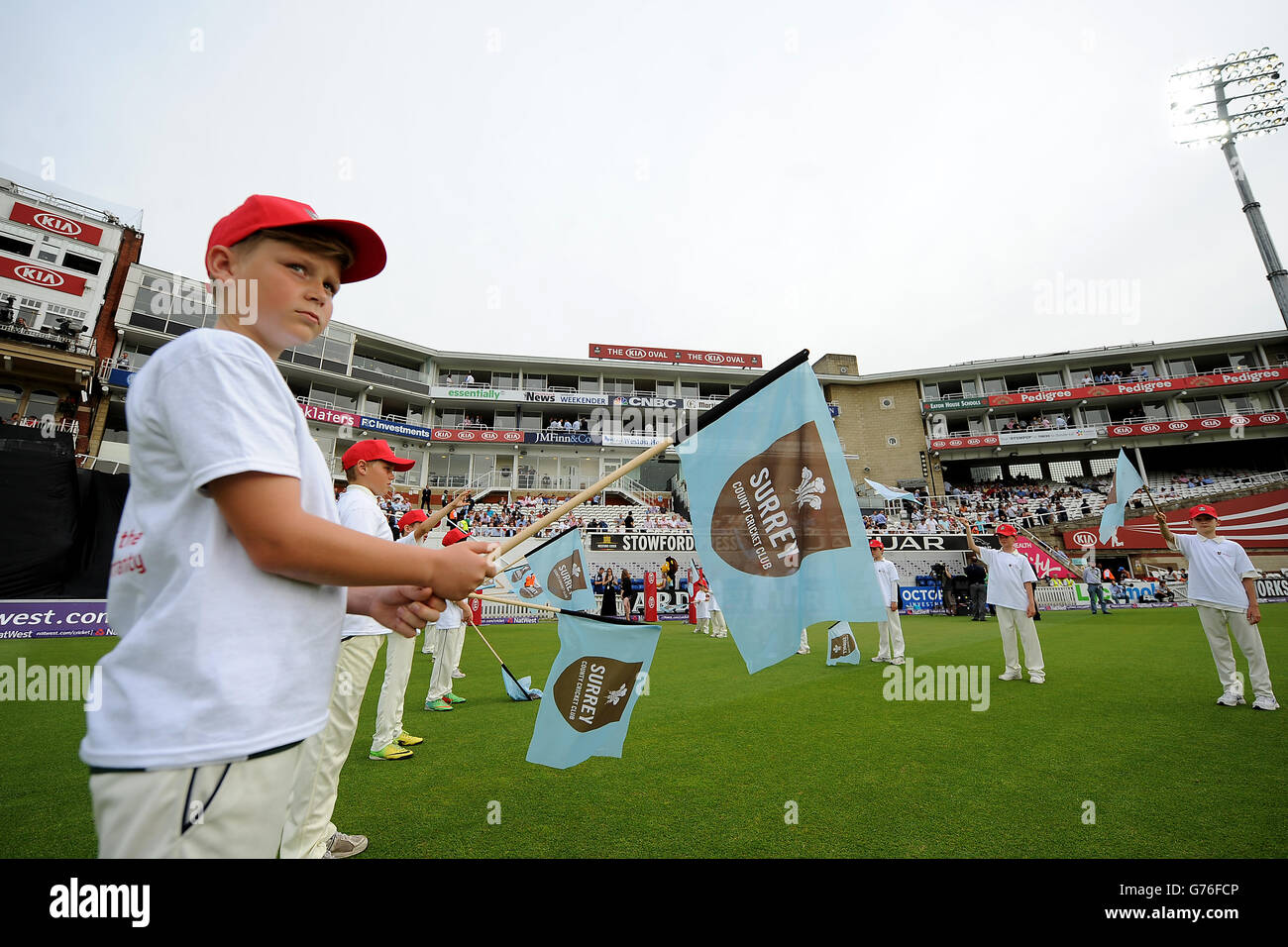 Surrey mascots form the guard of honour for the players hi-res stock ...