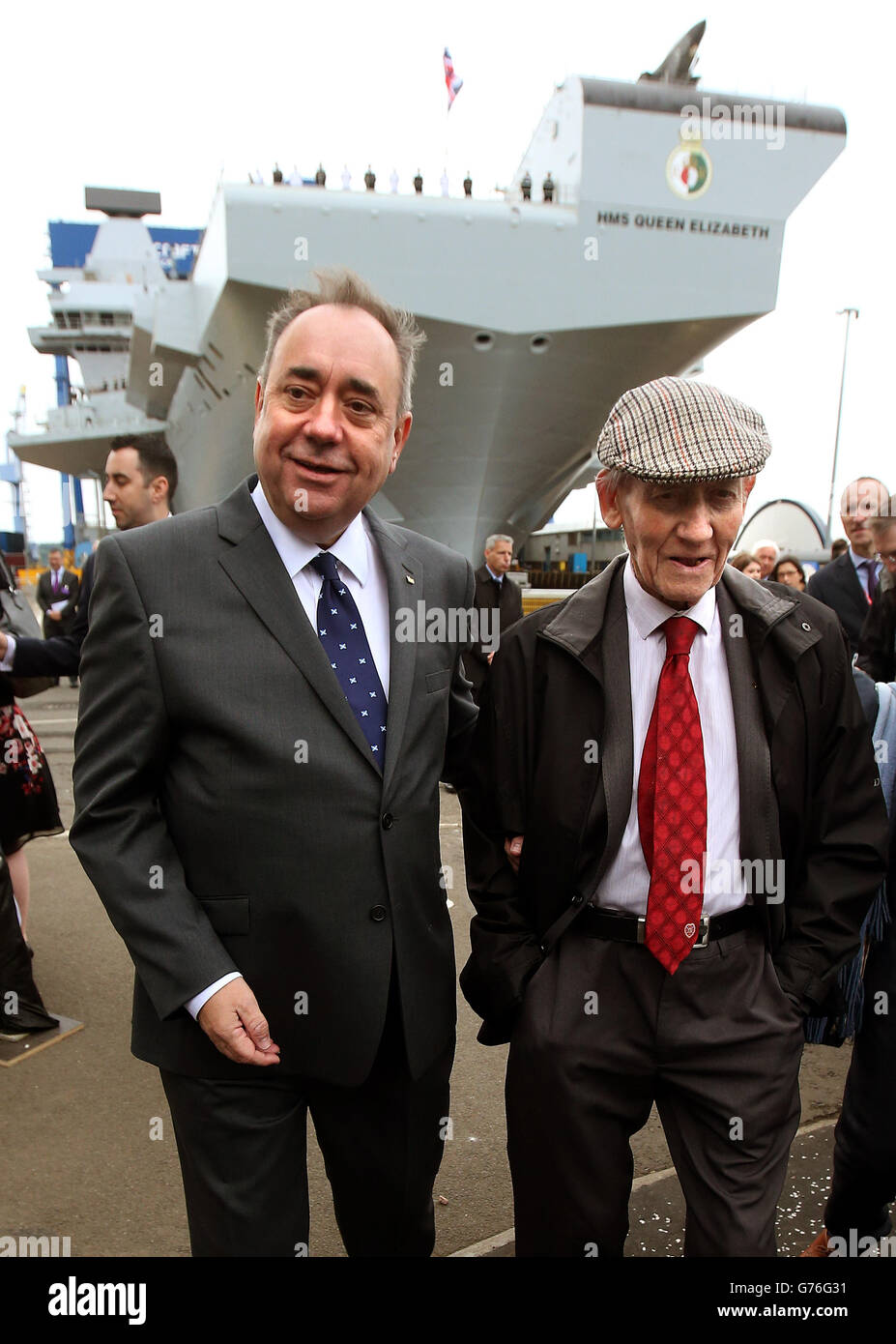 First Minister Alex Salmond with his father Robert at the formal naming ...