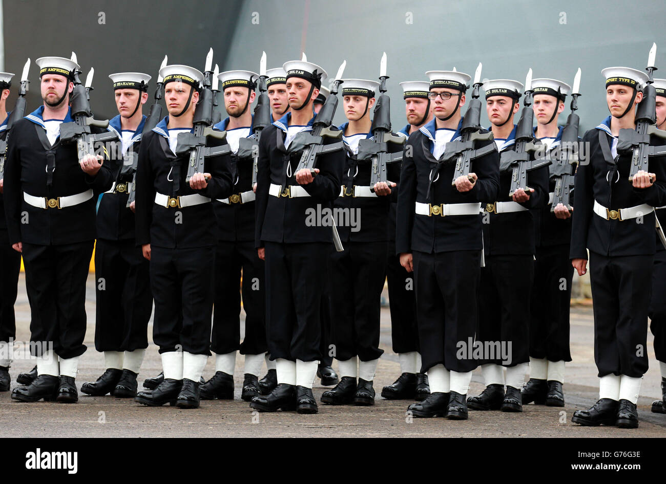 The Royal Naval Honour Guard at the formal naming ceremony for HMS ...