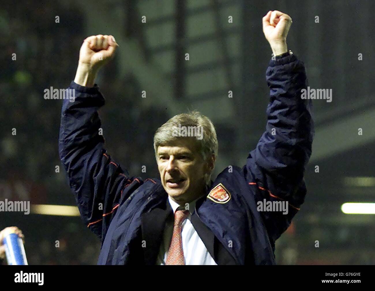 Arsenal Manager Arsene Wenger celebrates after his side clinched the ...