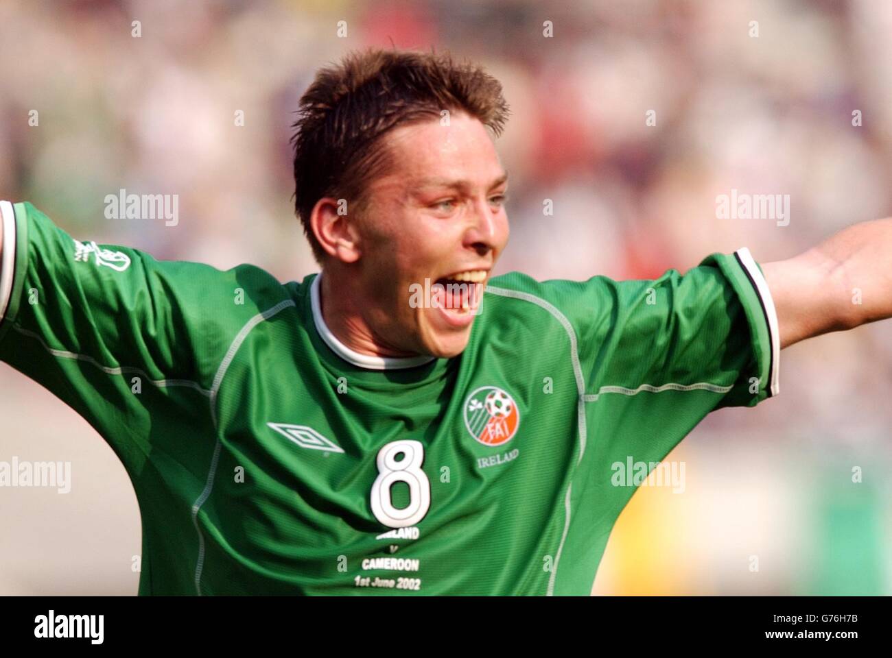 Republic of Ireland's Matt Holland celebrates his equaliser against ...