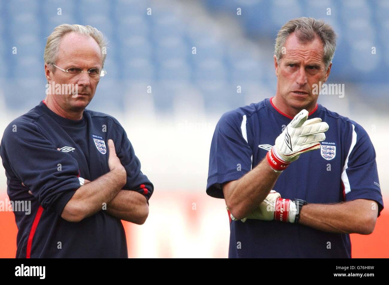 England coach Sven Goran Eriksson and goalkeeper coach Ray Clemence ...
