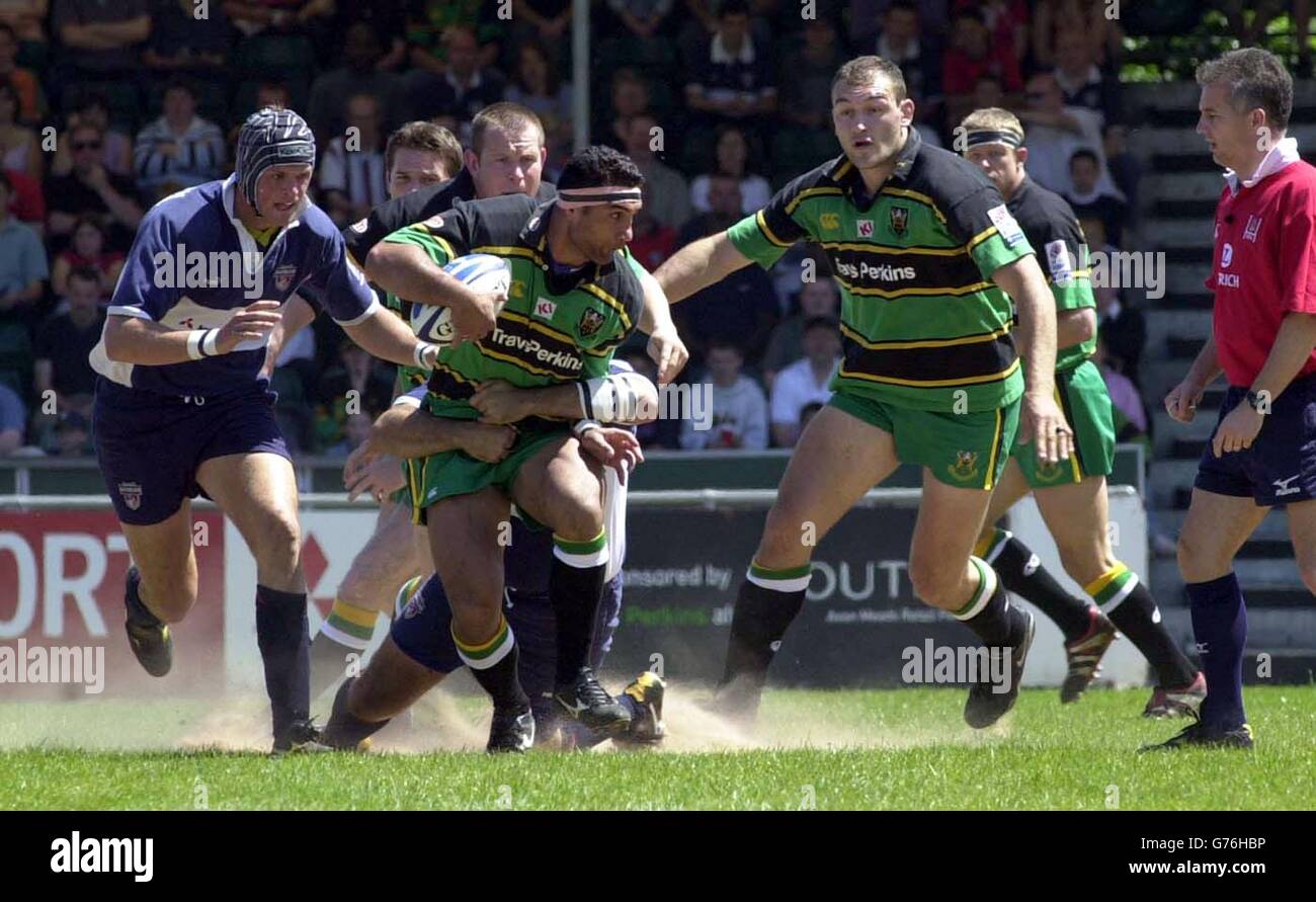 Andrew Blowers (Northampton) charging through, during the Zurich ...